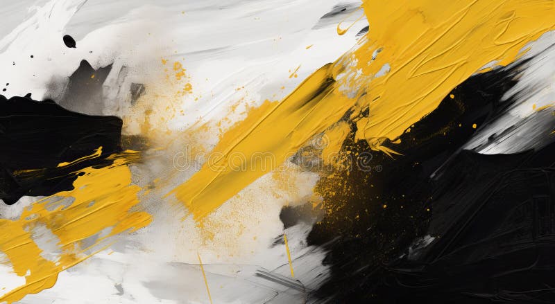 Yellow Oil Paint on the Black Palette Stock Image - Image of creativity ...