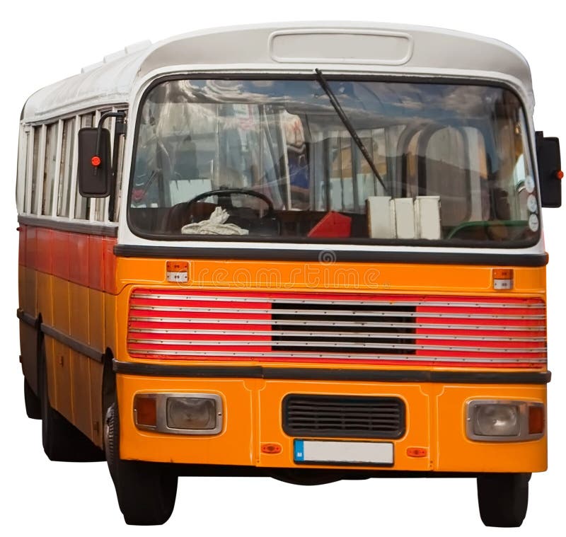 Old Style Bus. Isolated Over White Background Stock Image - Image of ...