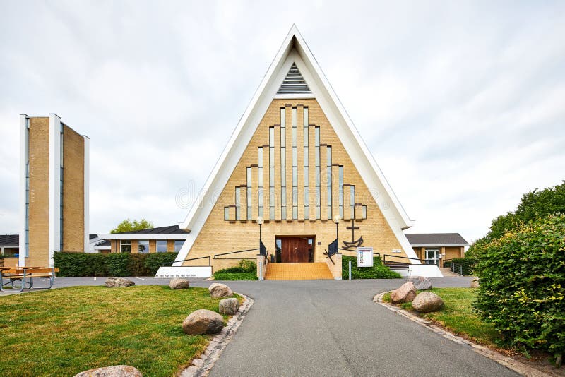 Old Triangle Church Building in Denmark Stock Image - Image of famous ...