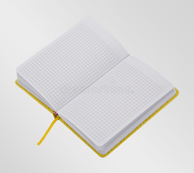 Yellow Open Notebook, Isolated on White Background Stock Illustration ...