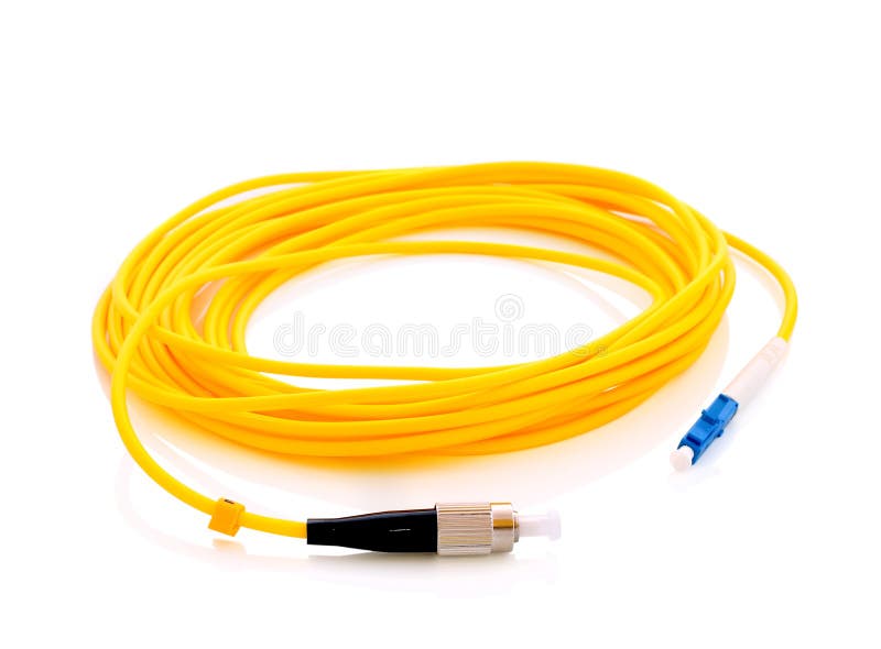 Network Optical Fiber Cables and Hub Stock Image - Image of network ...