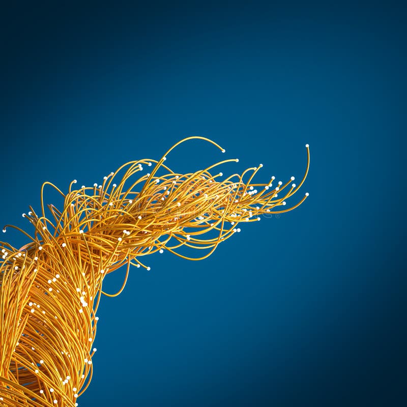 Fiber Optic Cables with Luminous Terminations Stock Illustration ...