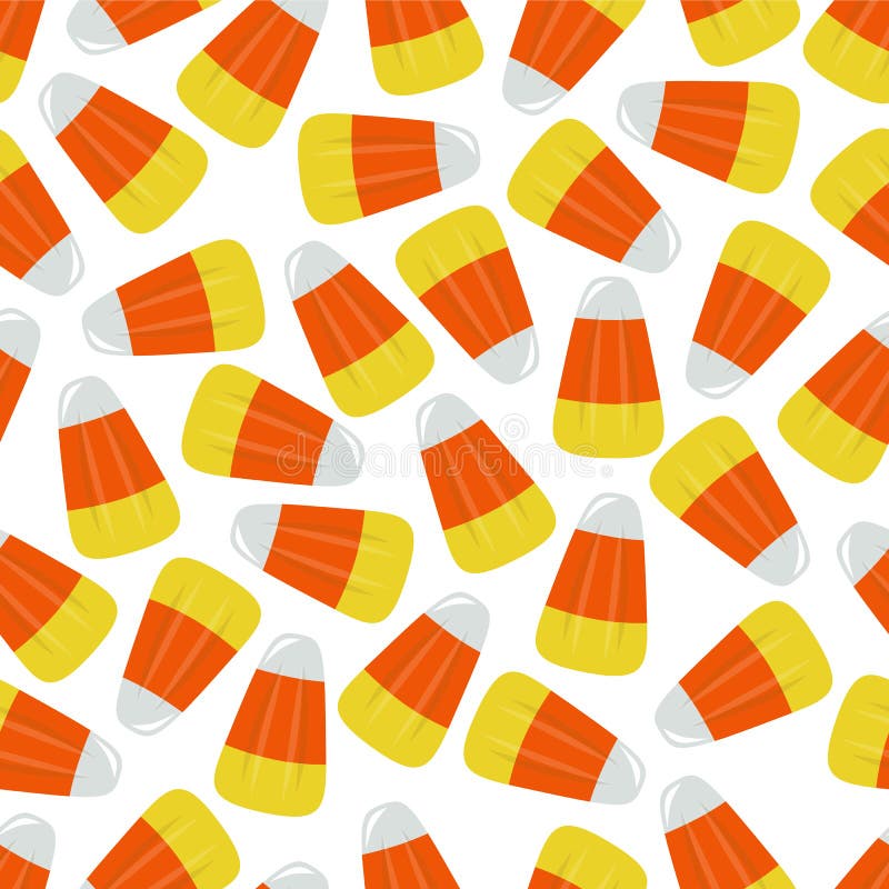 Yellow and Orange Candy Corn Square Seamless Vector Illustration 1 ...