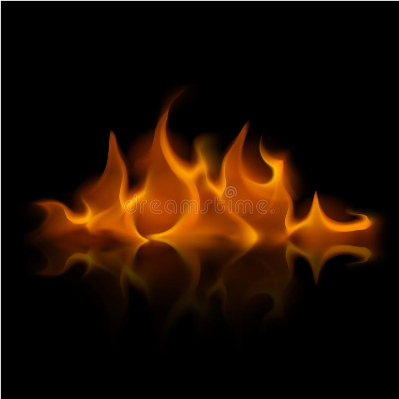 Vector Yellow Orange Fire Flame Bonfire on Background Stock Vector ...