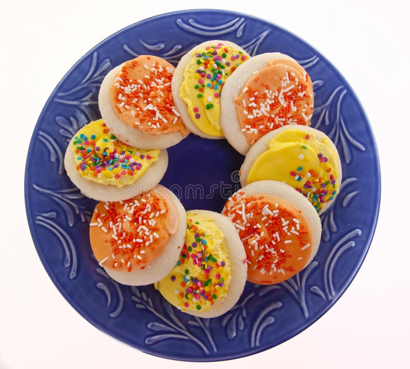 Yellow and Orange Frosted Sugar Cookies Stock Photo - Image of sweets ...