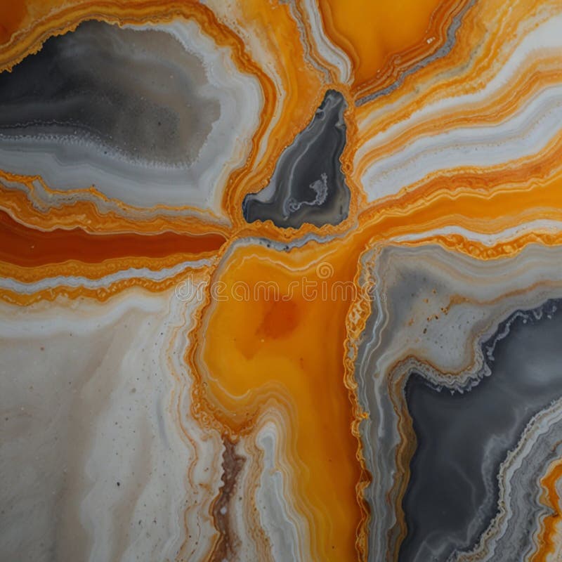 Yellow Orange and Grey Color Agate Structure. Background with Bright ...