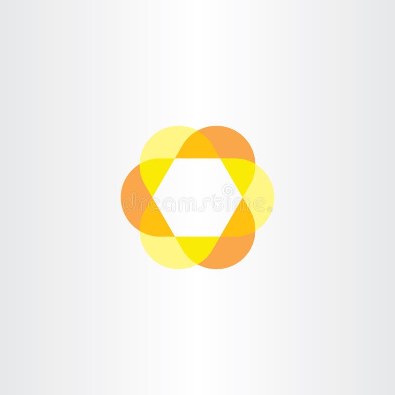 Yellow orange hexagon logo stock vector. Illustration of concept ...