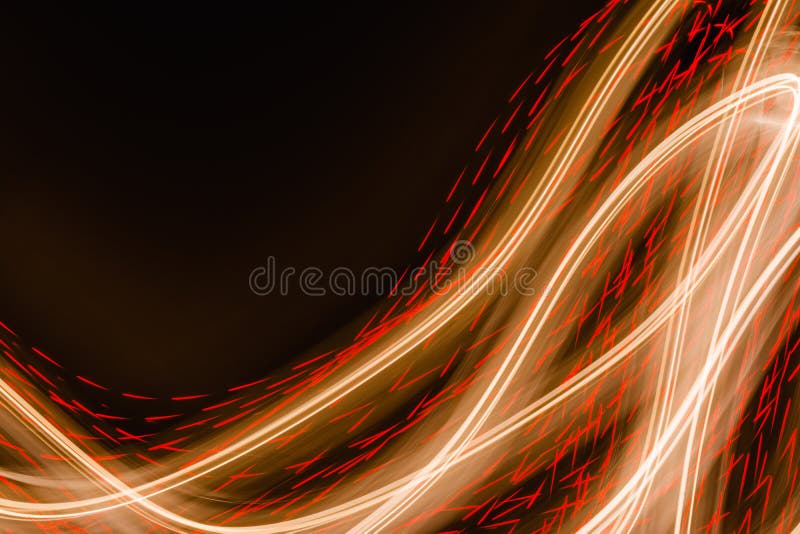 Yellow Orange Light Effects, Straight and Curved Lines on Dark Backdrop ...