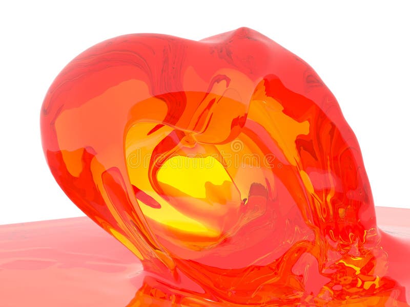 Yellow Orange Liquid Splash Isolated on White Background Stock ...