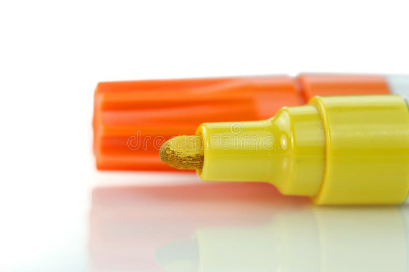 Yellow and orange marker stock photo. Image of green - 27439806