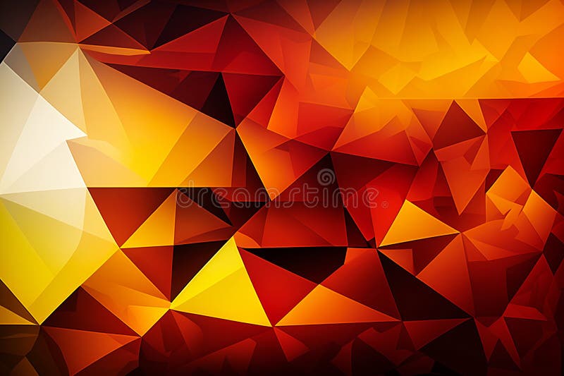 Yellow, Orange, Red Geometric Triangle Abstract Background Illustration ...