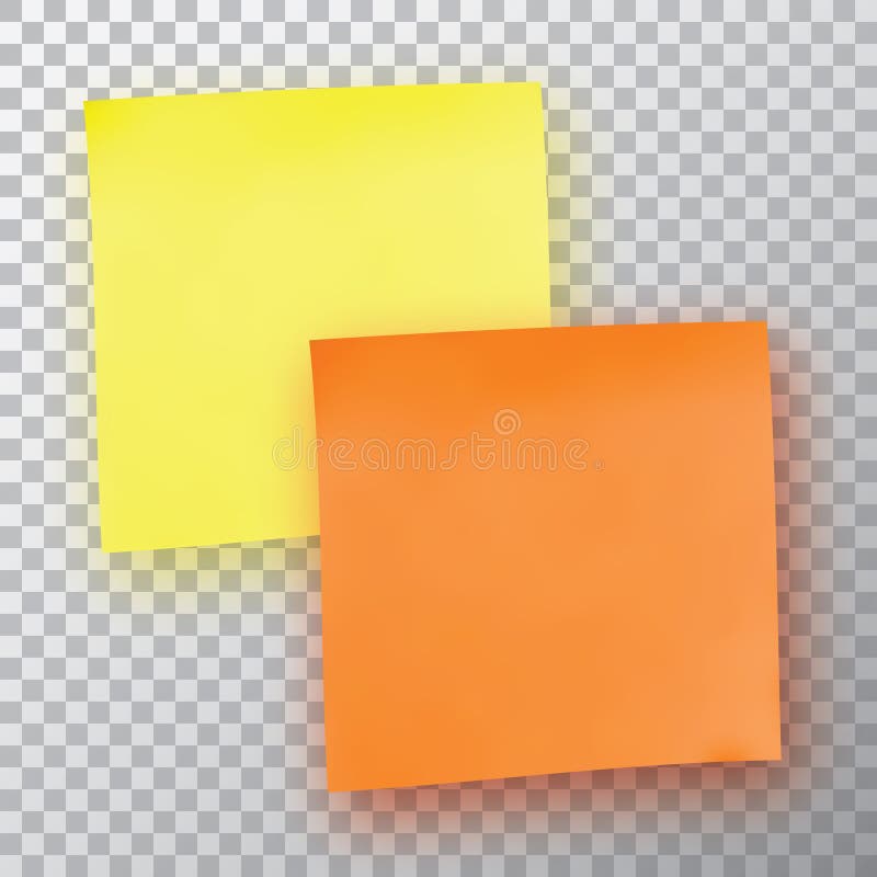 Yellow and Orange Sticky Note. Template for Your Projects Stock Vector ...