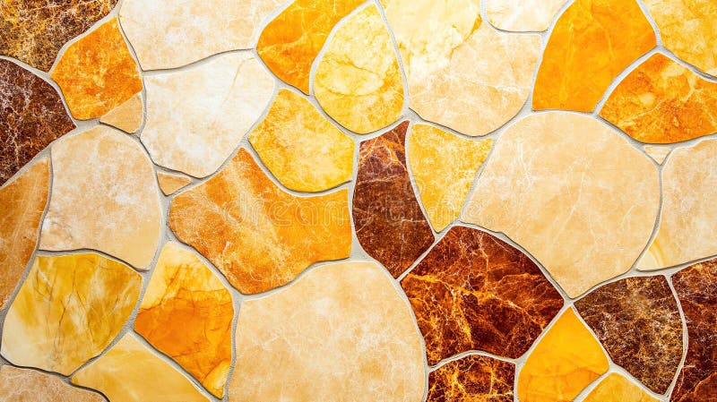 Yellow, Orange Stone Mosaic Wall Texture Background Stock Image - Image ...