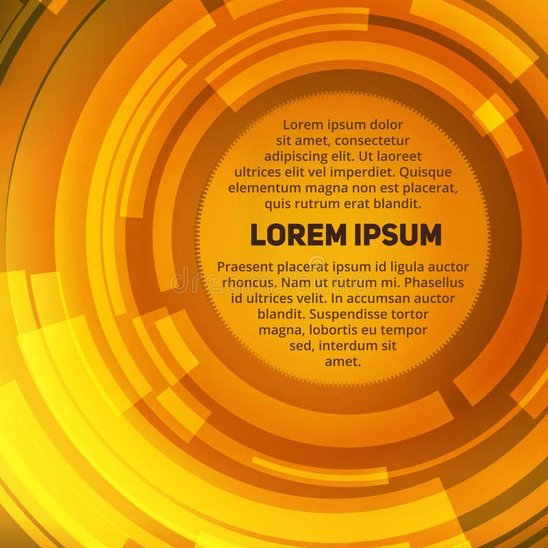 Yellow-orange Technical Circular Text Layout Stock Vector ...