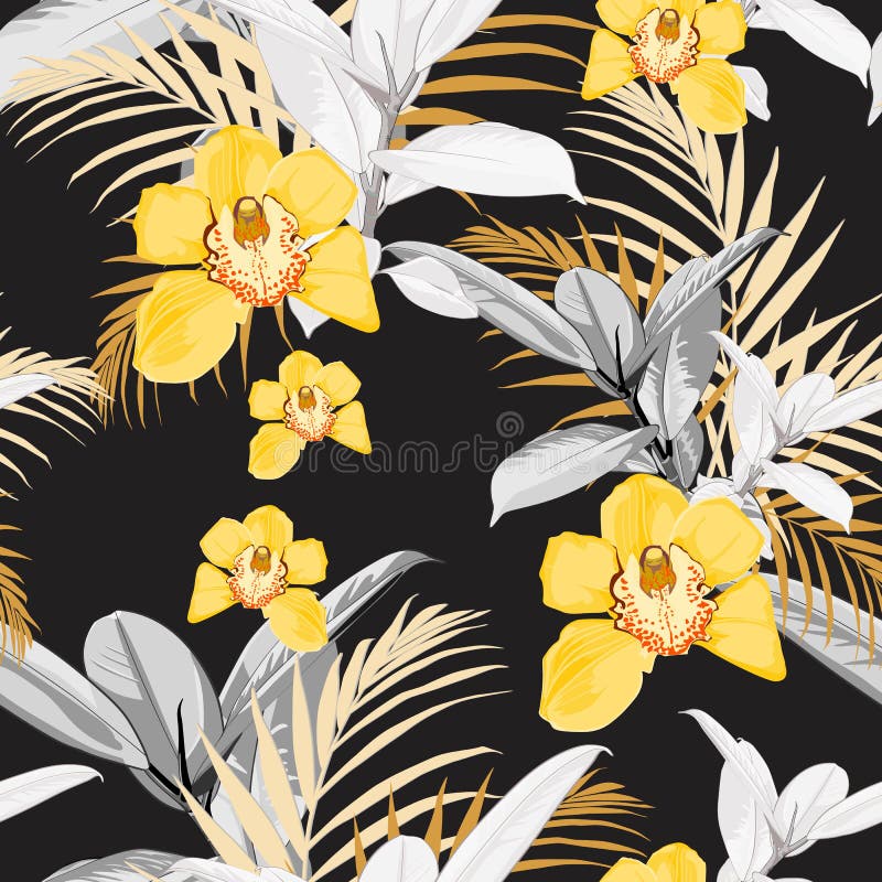 Yellow Orchids for Spring Offers, Vector Illustration Stock Vector ...