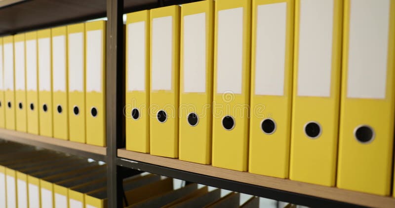 Organized Folders Structure with Materials on Shelf of Rack Stock Video ...