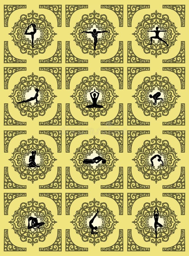 Yoga pattern stock illustration. Illustration of health - 29960929