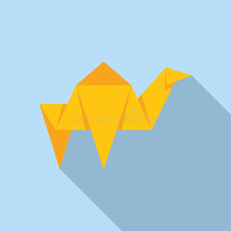 Yellow Origami Camel Folded Paper Figure Stock Vector - Illustration of ...