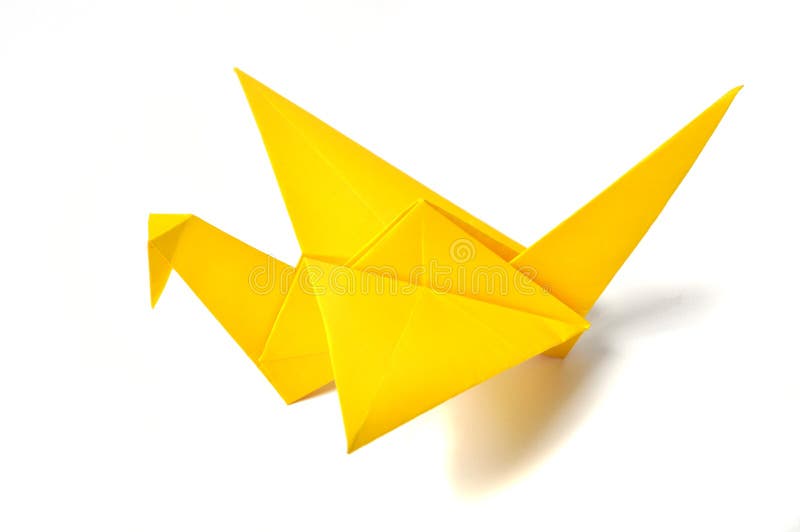 Yellow origami crane stock image. Image of origami, object - 13581521
