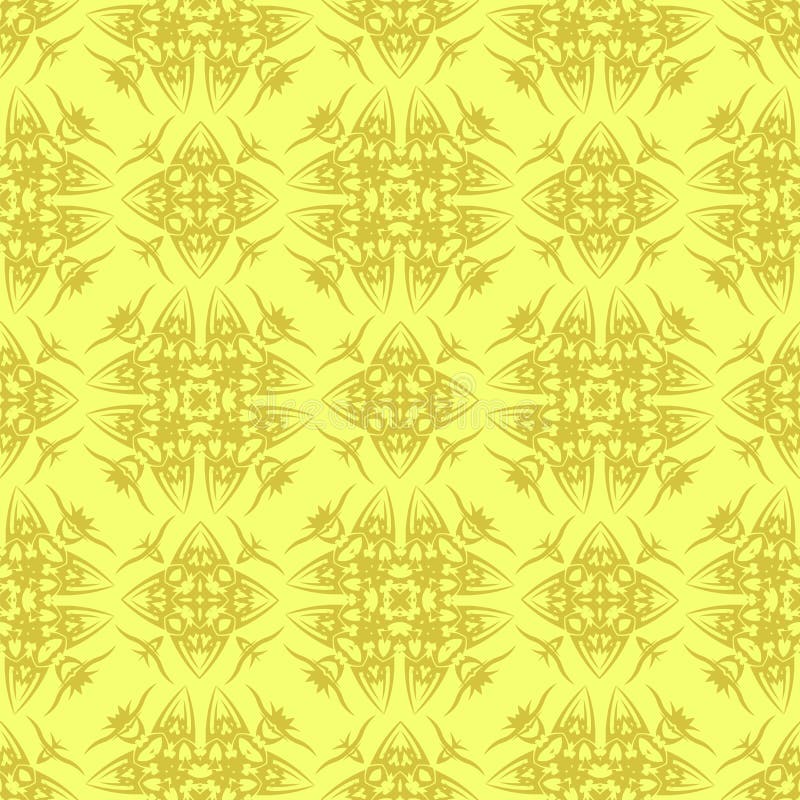 Yellow Ornamental Seamless Line Pattern Stock Vector - Illustration of ...
