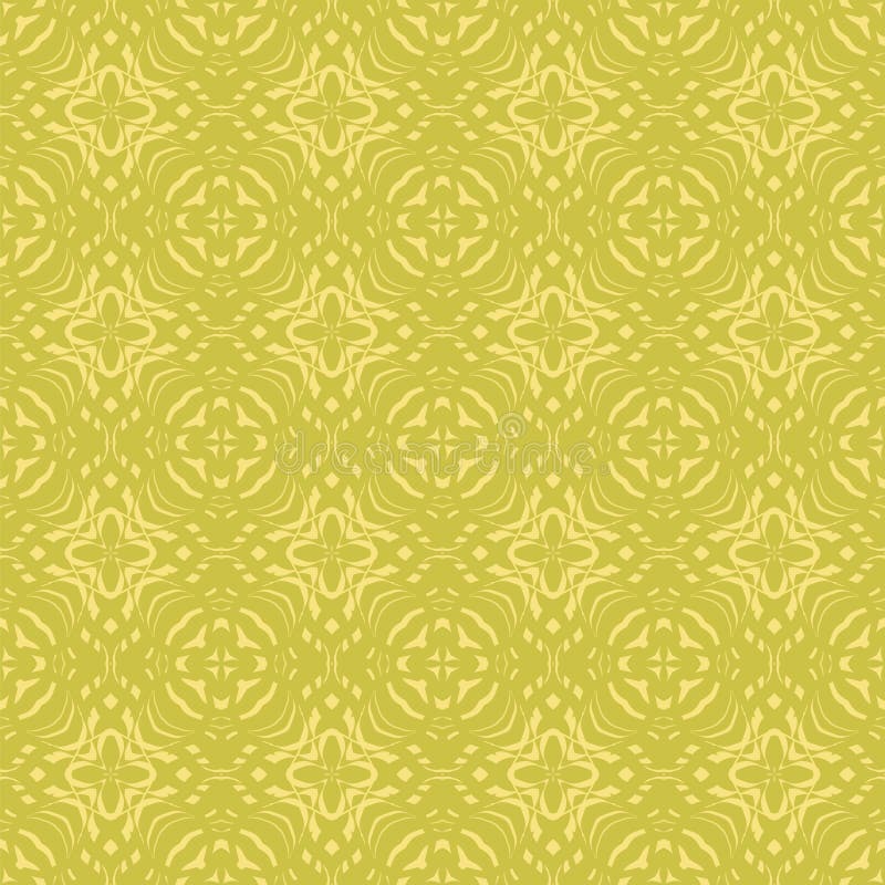 Yellow Ornamental Line Pattern Round Texture. Oriental Geometric ...