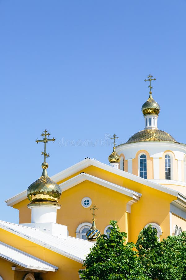 Yellow orthodox church stock photo. Image of christian - 55136480