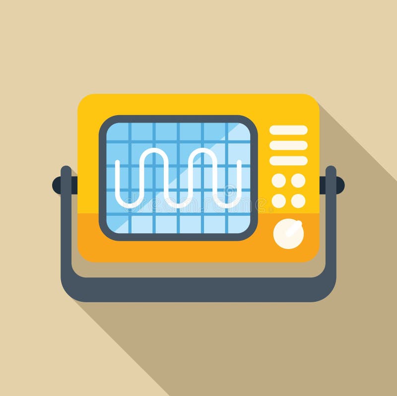 Yellow Oscilloscope Showing Sinusoidal Signal On Screen Stock Image
