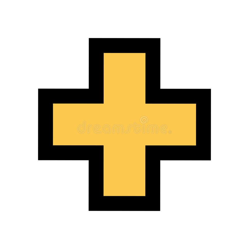 Yellow plus stock illustration. Illustration of addition - 57867172