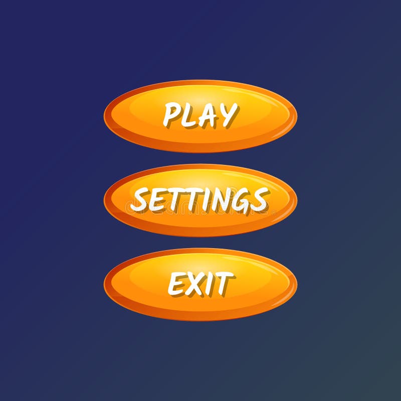 Yellow Oval Options Panel Isolated Set Stock Vector - Illustration of ...