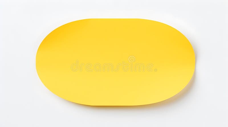 Yellow Oval Paper Note on a White Background. Brainstorming Template ...