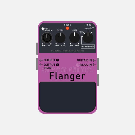 Purple Vintage Flanger Guitar Stomp Box Effect. Stock Vector ...