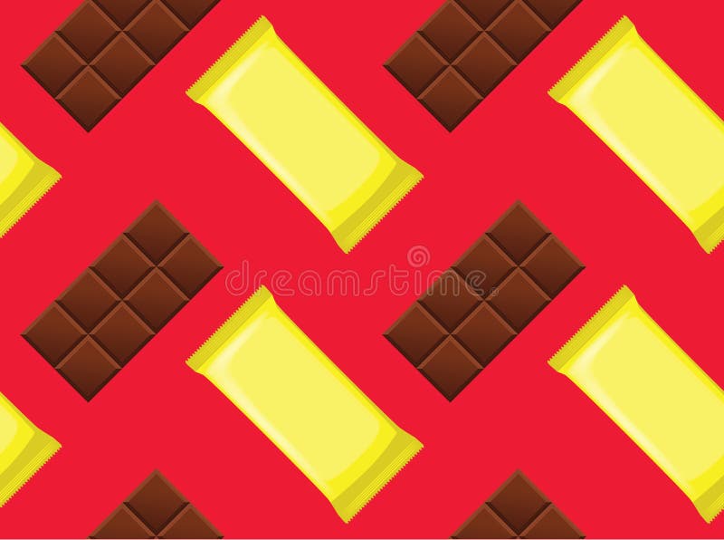 Yellow Packaging Chocolate Background Seamless Wallpaper Stock Vector ...