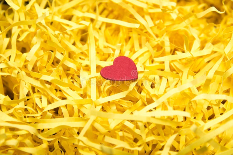 Yellow Packaging Material and Red Heart Model Stock Image - Image of ...