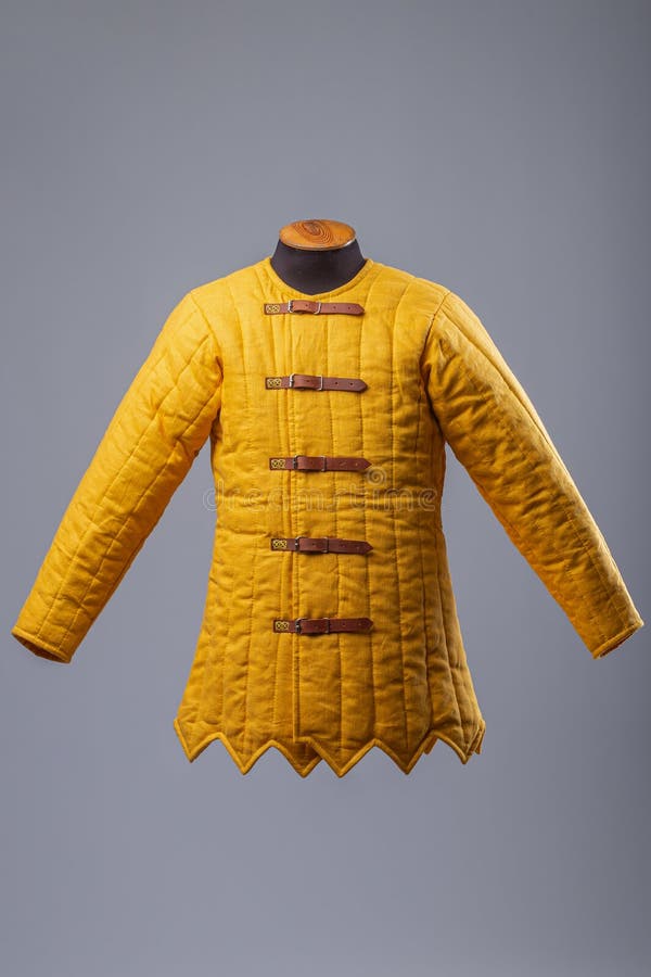 Yellow Padded Gambeson Jacket. Stock Image - Image of protection ...