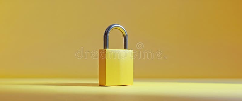 Yellow Padlock on Yellow Background Security Concept Stock Image ...