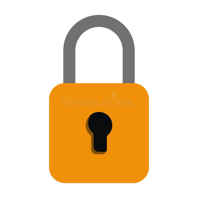 Yellow Padlock Icon Cartoon Isolated Stock Vector - Illustration of ...