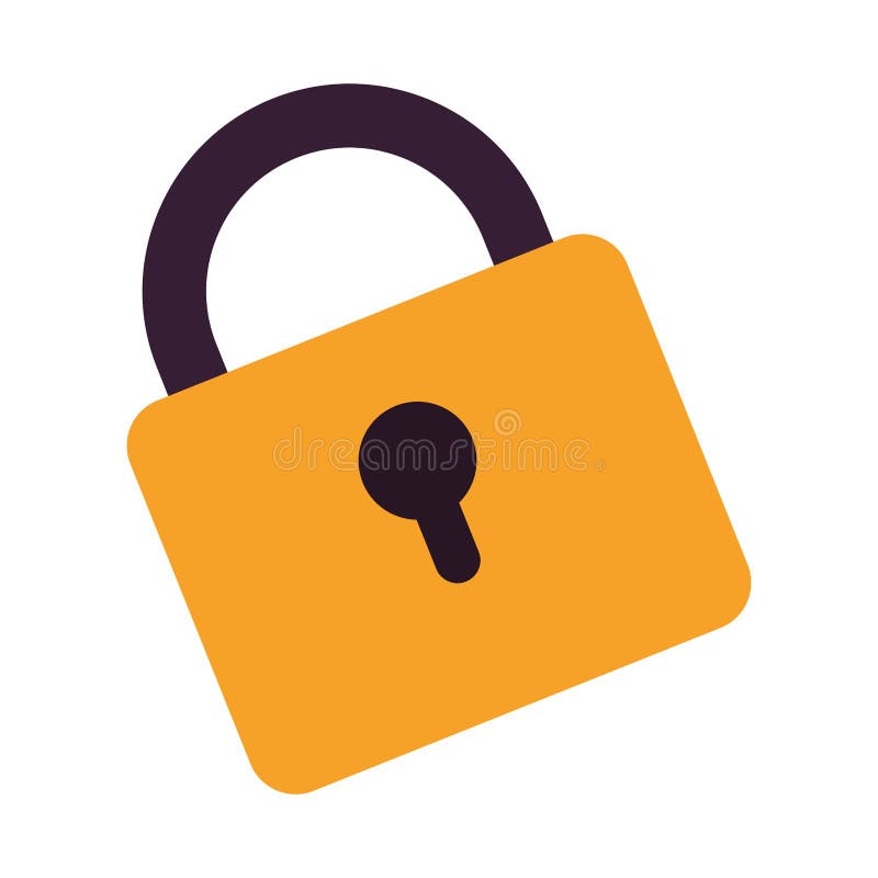 Yellow padlock icon stock vector. Illustration of flat - 79974365