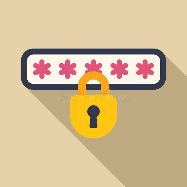 Yellow Padlock Protecting Password Showing Cybersecurity Concept Stock ...