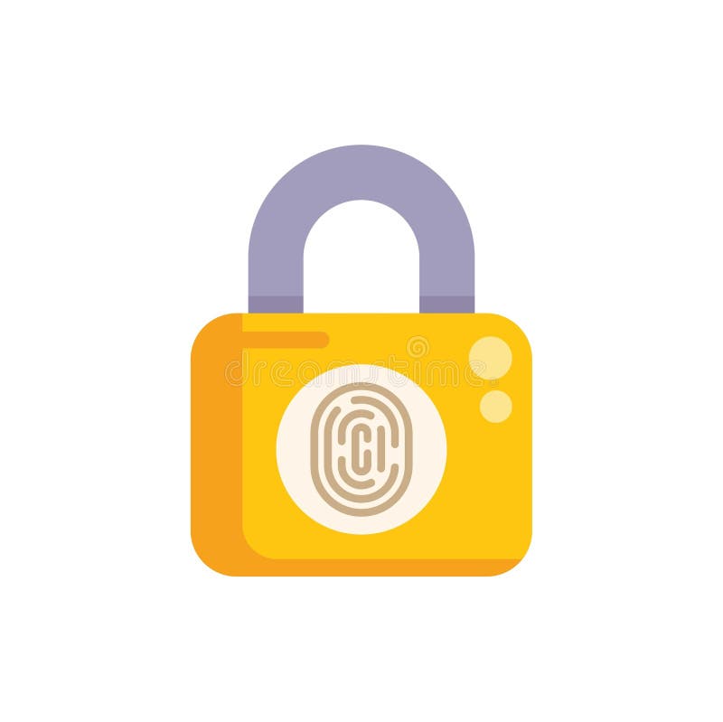 Yellow Padlock Protecting Privacy with Fingerprint Scanner Technology ...