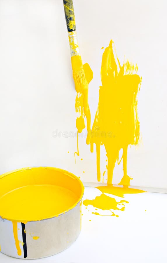 Yellow paint stock image. Image of decor, isolated, concept - 14306853