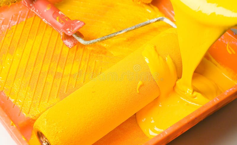 Yellow paint background stock photo. Image of abstraction - 3830100