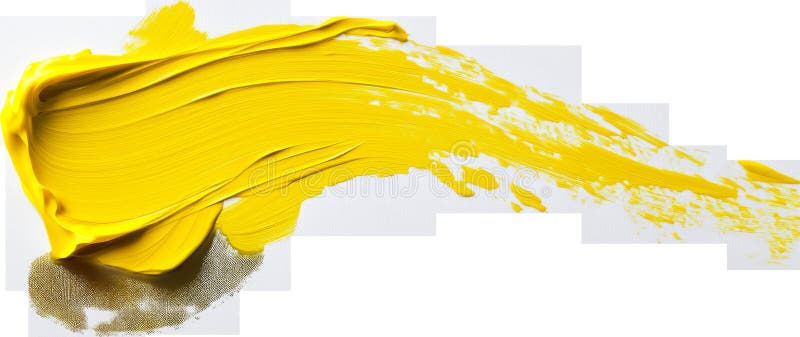 Yellow Paint Brushstroke on Transparent Background Stock Illustration ...