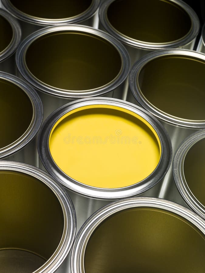 Yellow Paint can stock image. Image of object, group - 17867419