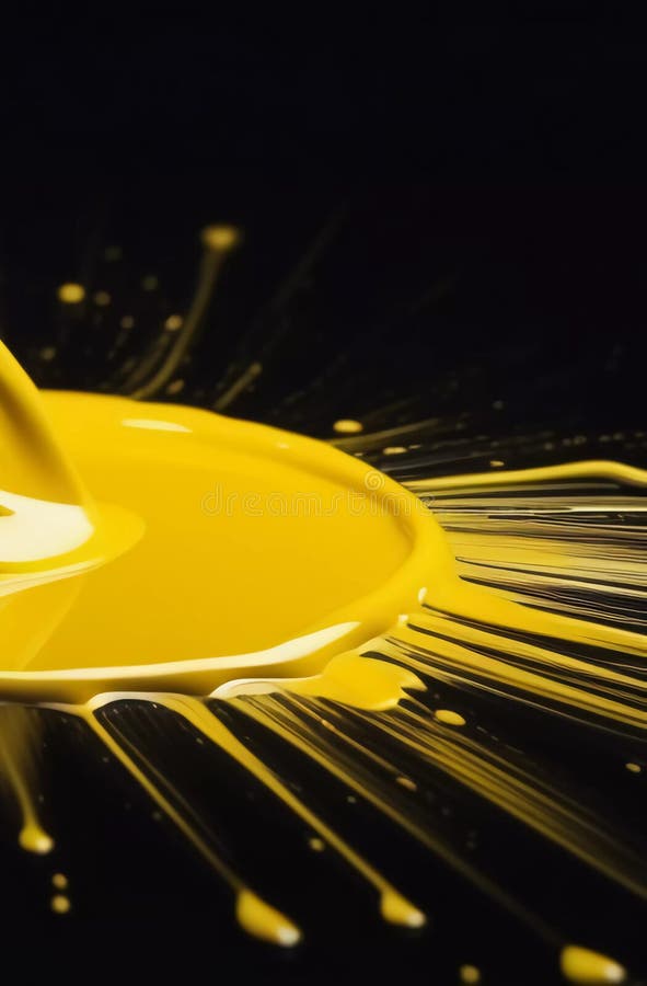 Yellow Paint Can on Black Background. Generative AI Stock Illustration ...
