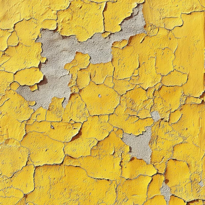 Yellow Paint Crack Wall Texture Creates Abstract Pattern Old Stock ...