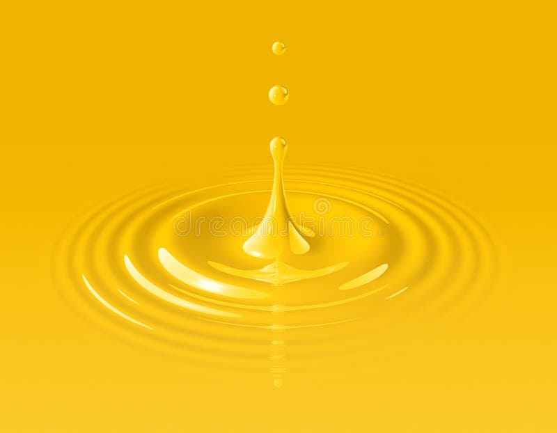 Yellow Paint Drop and Ripple Stock Illustration - Illustration of ...