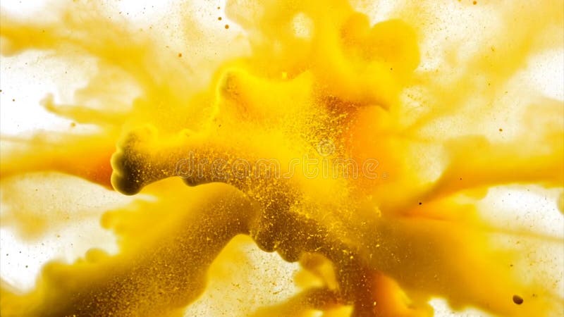 Yellow Paint Explosion Splash Abstract Background. Colourful Smoke ...