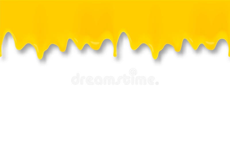 Yellow Paint Flowing and Dripping. Abstract Banner with Shadow Stock ...