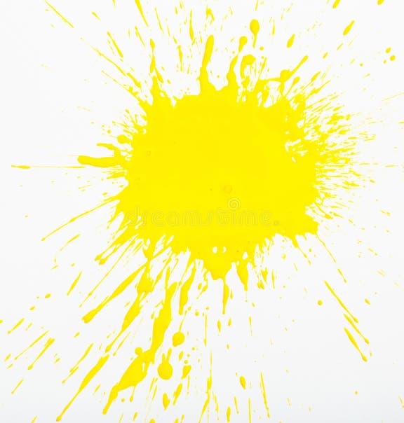 Yellow Paint Isolated on White Background Stock Image - Image of ...