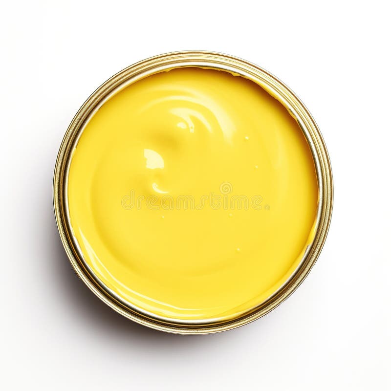 Yellow Paint in a Jar on a White Background. Can with Yellow Paint on a ...